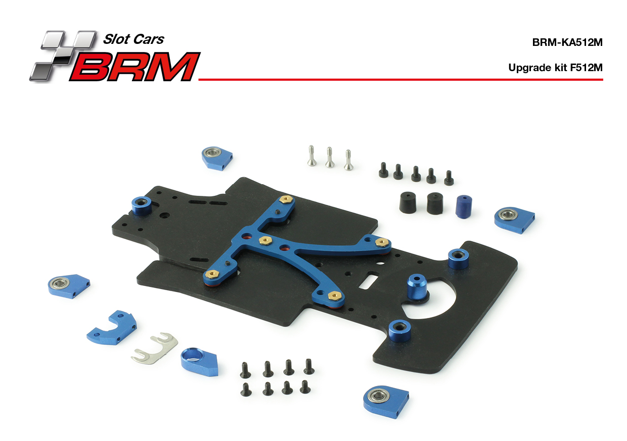 BRM037-K2 512M 1:24 Scale complete white kit with an all metal chassis